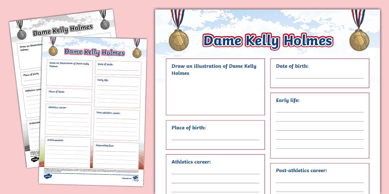 Dame Kelly Holmes Fact File Template (teacher made) - Twinkl