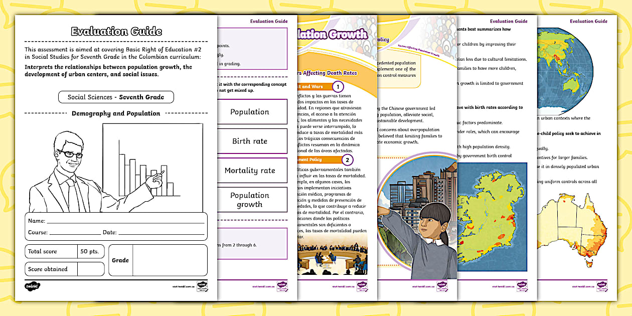 Evaluation Guide: Demography and Population - Twinkl