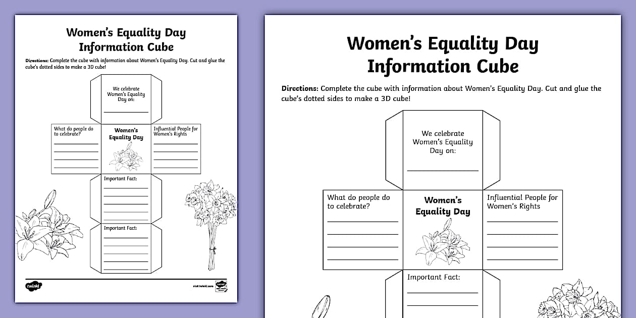 Women's Equality Day Information Cube | ELA | Twinkl USA