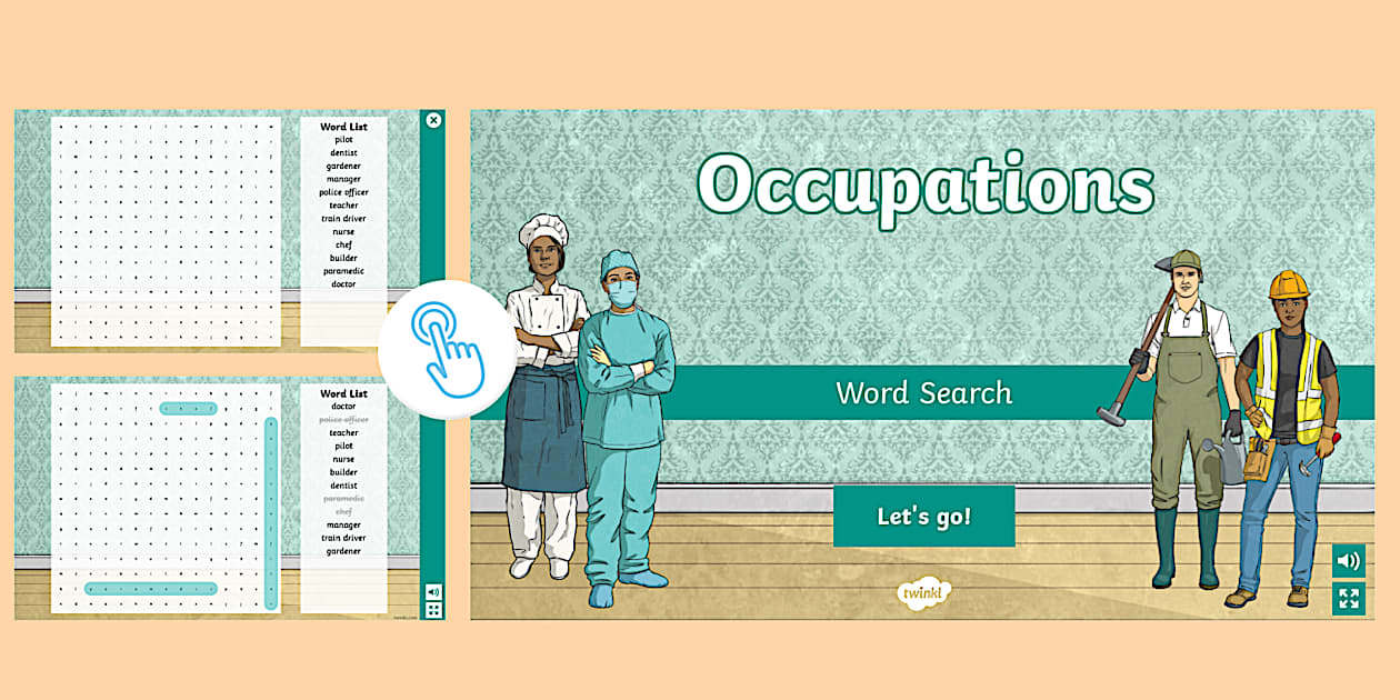 Occupations Interactive Word Search (teacher made) - Twinkl