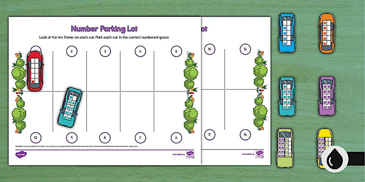 Parking Lot Ten Frame Matching Activity (teacher made)