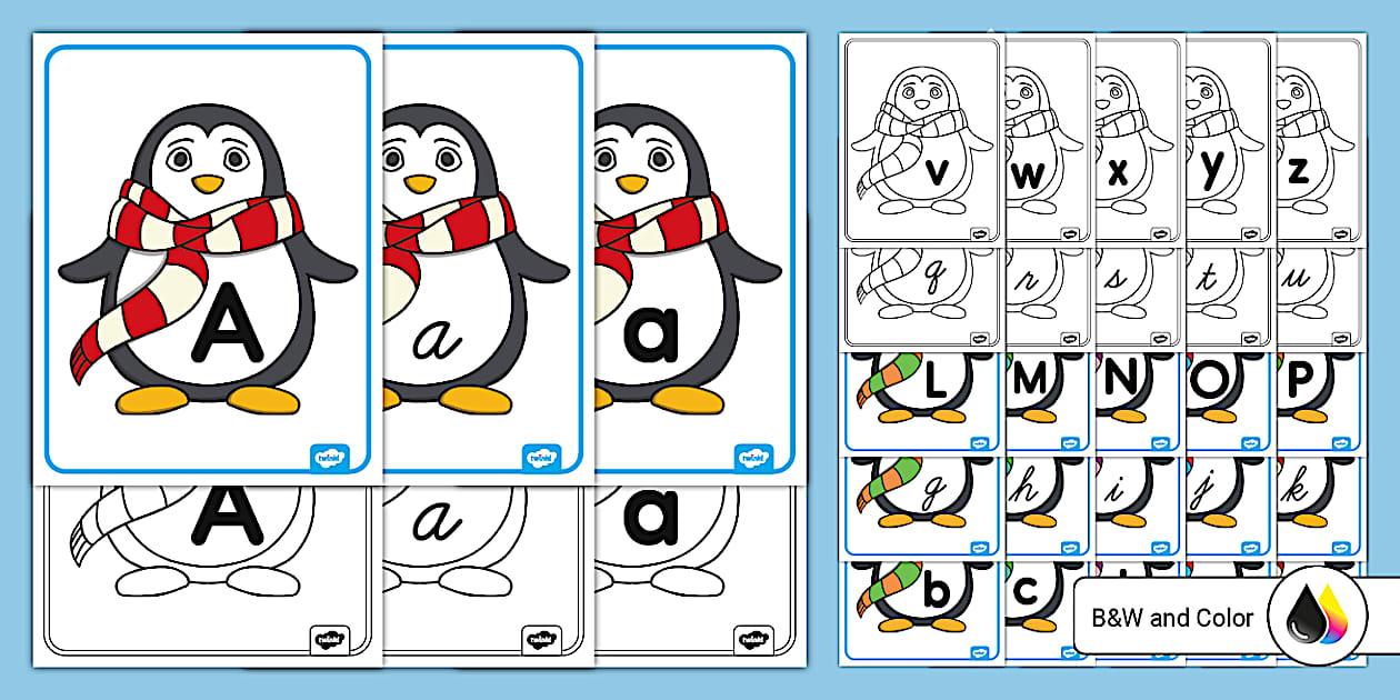 Penguin Alphabet Letter Cards (teacher made) - Twinkl