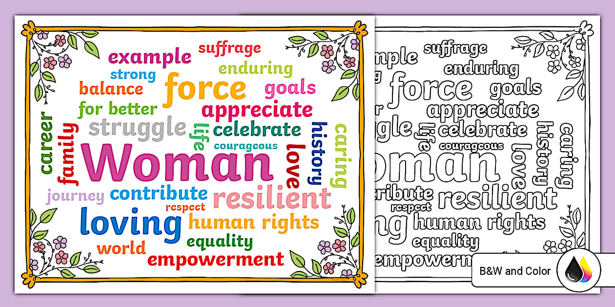 International Women's Day Mindfulness Coloring Sheet