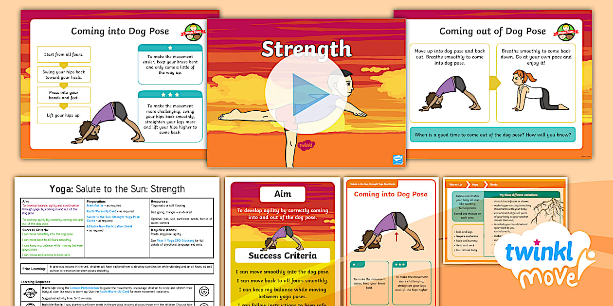 👉 Twinkl Move PE – Year 1 Yoga: Salute to the Sun Lesson 3: Strength