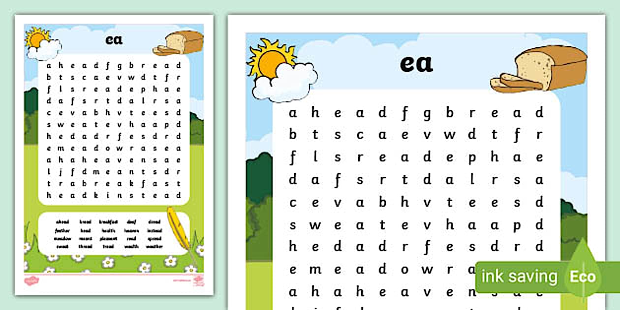 'ea' Alternative Digraph Word Search (teacher made) - Twinkl