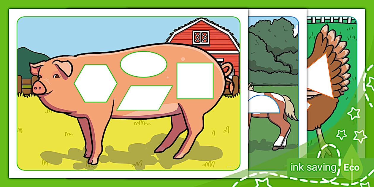 👉 2D Shapes Farm Animals Sorting Game (teacher made)