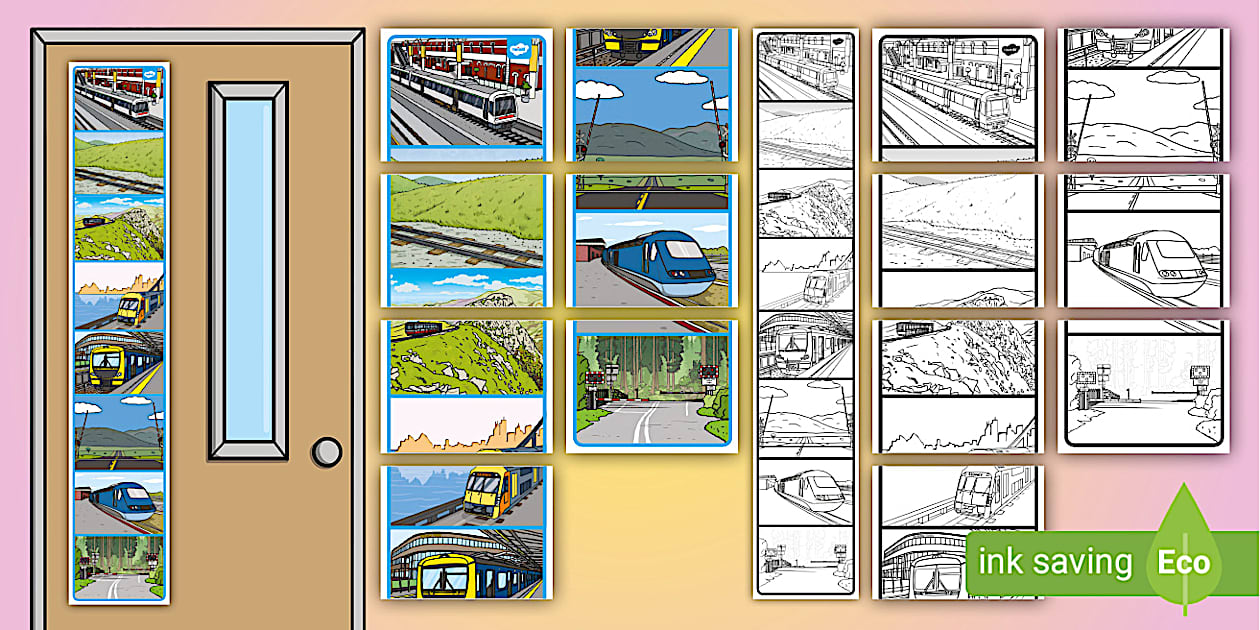 Train Vertical Door Banner (teacher made) - Twinkl