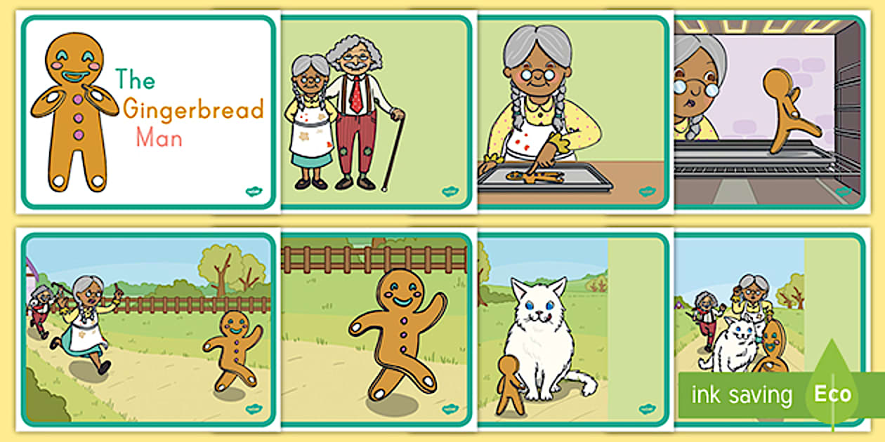 Editable The Gingerbread Man Story Cards (professor feito)