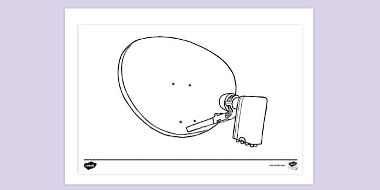Satellite Dish Colouring Sheet | Colouring Sheets - Twinkl