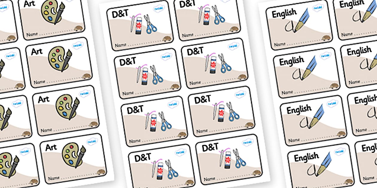 Hedgehog Themed Editable Book Labels (Teacher-Made) - Twinkl