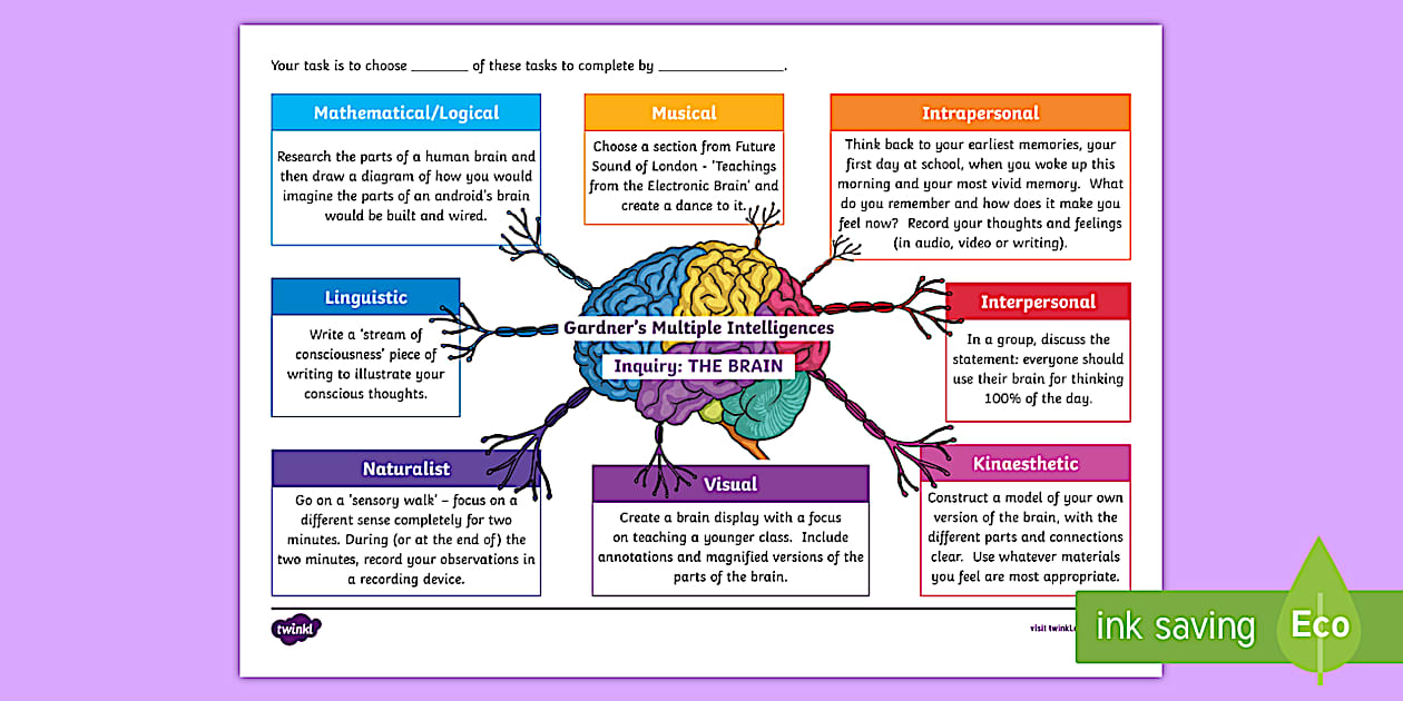 Multiple Intelligences about The Brain Activity Grid