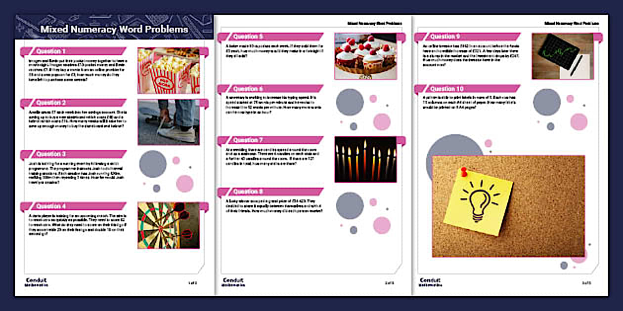 Mixed Numeracy Word Problems (teacher made) - Twinkl