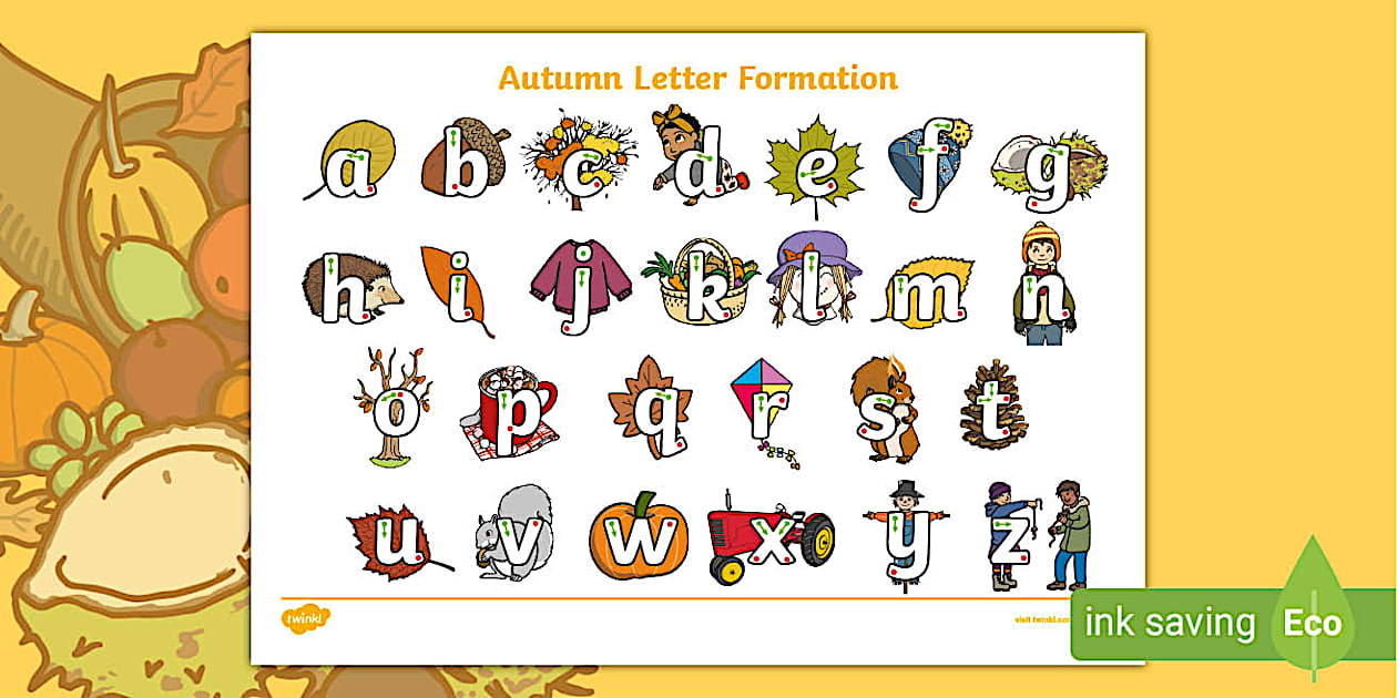 Autumn Letter Formation Worksheet