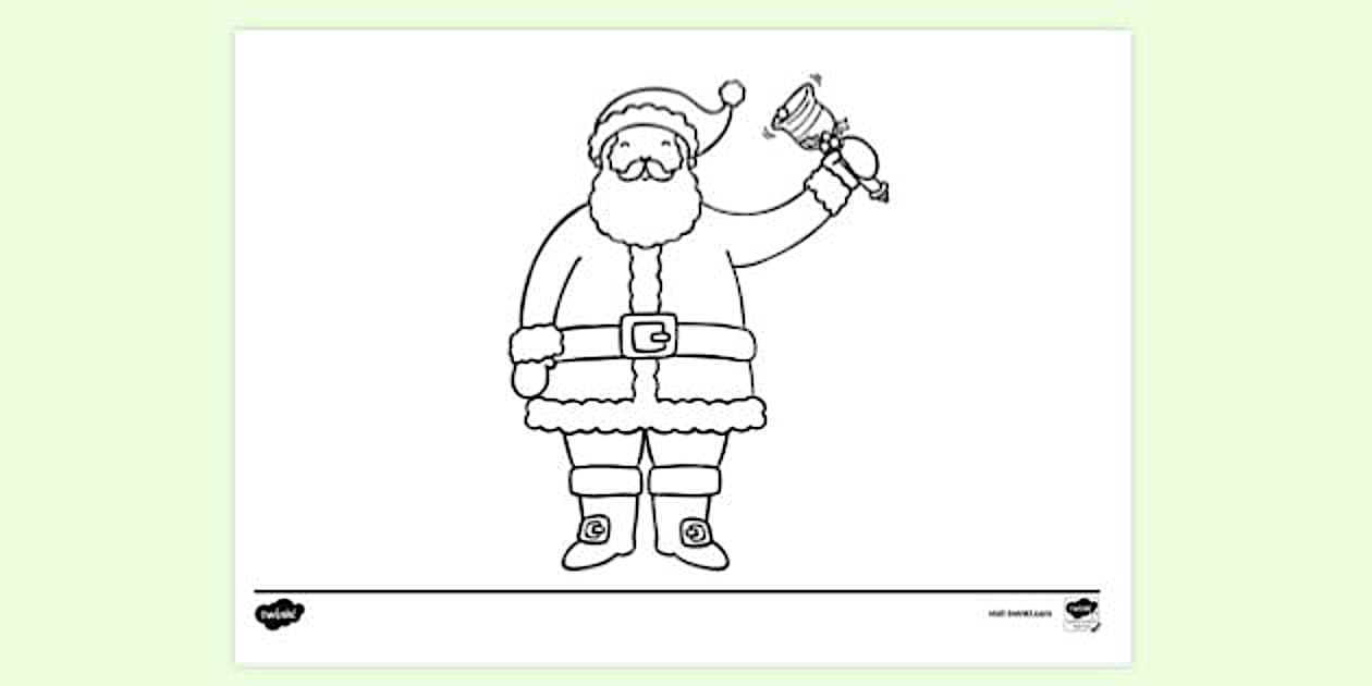 Printable Santa Colouring | Colouring Sheets - Twinkl