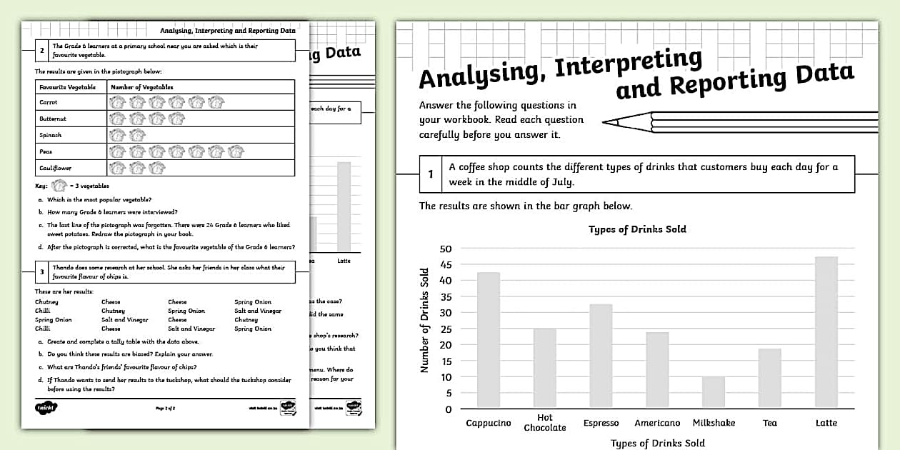 Analysing, Interpreting and Reporting Data Activity Sheet