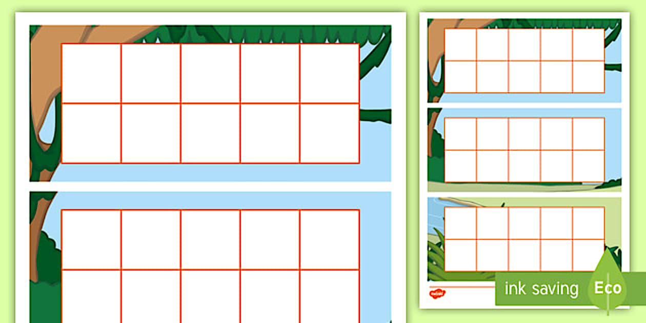 Jungle Themed Blank Ten-Frame - Twinkl