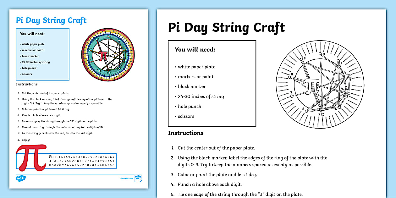 Pi Day String Craft | Teacher-Made Activity | Twinkl USA
