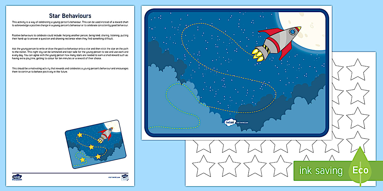 Outer Space Positive Behaviour Reward Chart (teacher made)