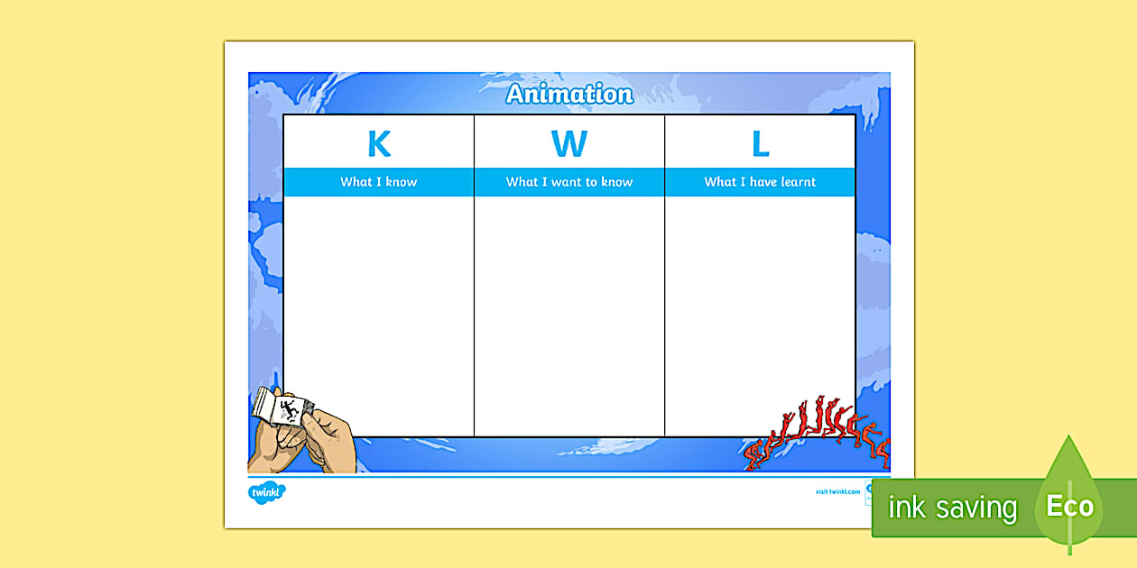 Animation KWL Grid Worksheet / Worksheet - CfE Digital Learning Week (15th