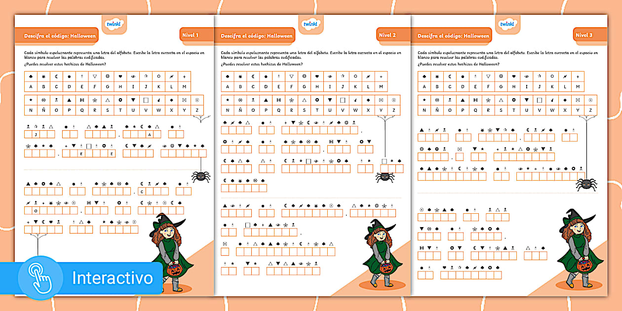 Descifra el código: Halloween - Twinkl Puzzled - Twinkl