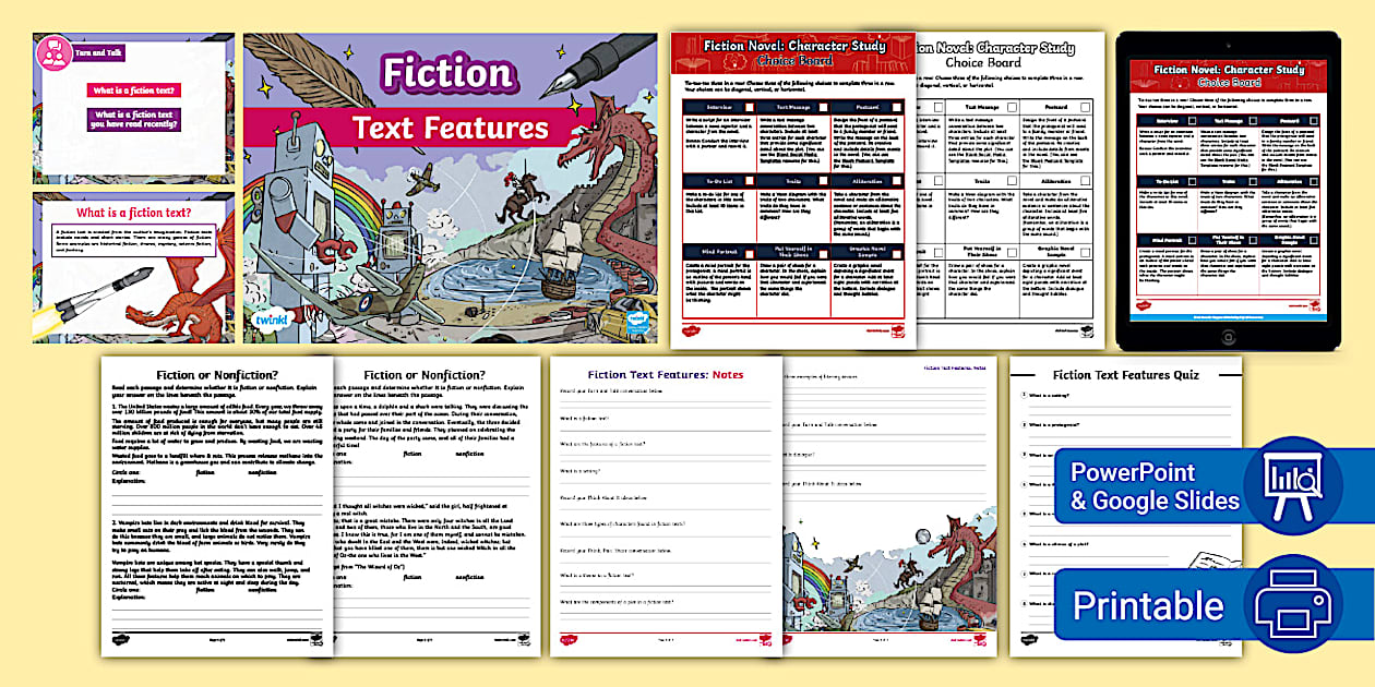 Fourth Grade Fiction Text Features Lesson Pack - Twinkl