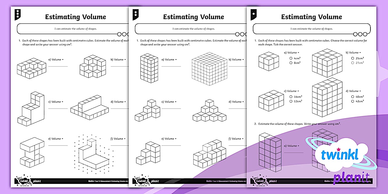 Estimating Volume Year 5 Home Learning Tasks | Twinkl