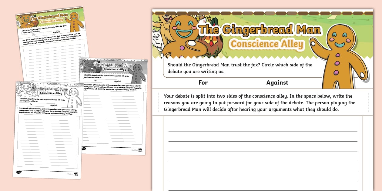 The Gingerbread Man Conscience Alley Writing Frame - Twinkl