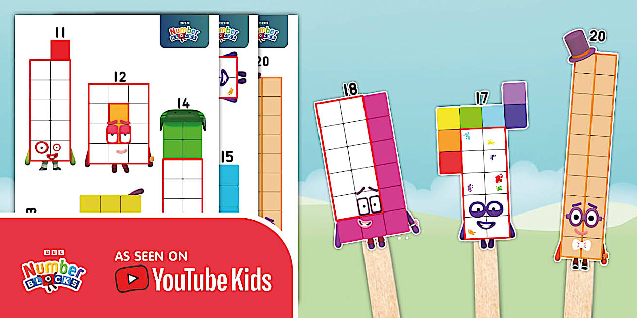 Numberblocks: Stick Puppets 11-20 (teacher made) - Twinkl