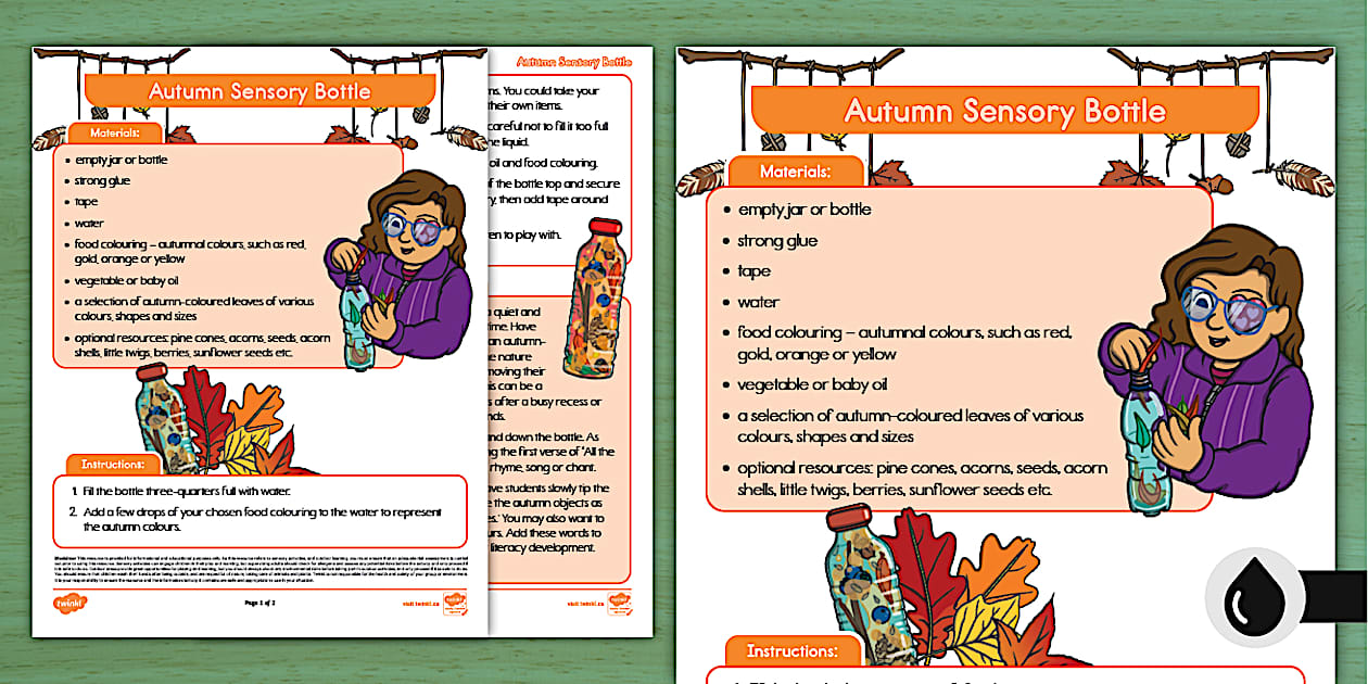 Autumn in Canada: Autumn Nature Walk Sensory Bottle