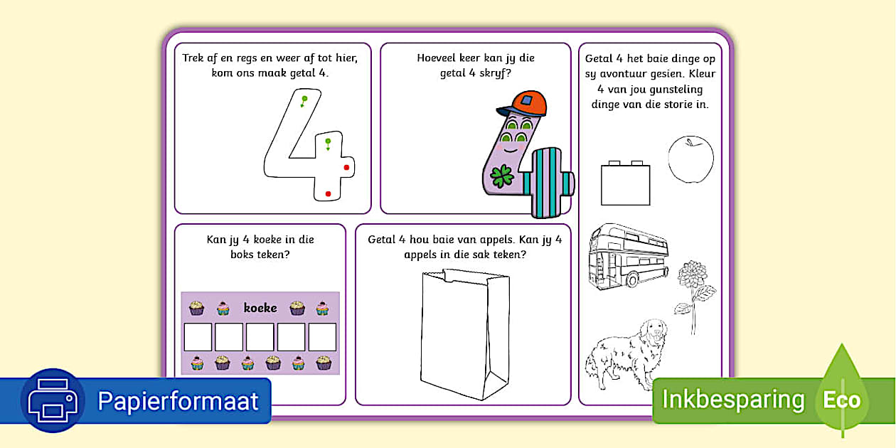 Die Avonture van Getal 4 (teacher made) - Twinkl