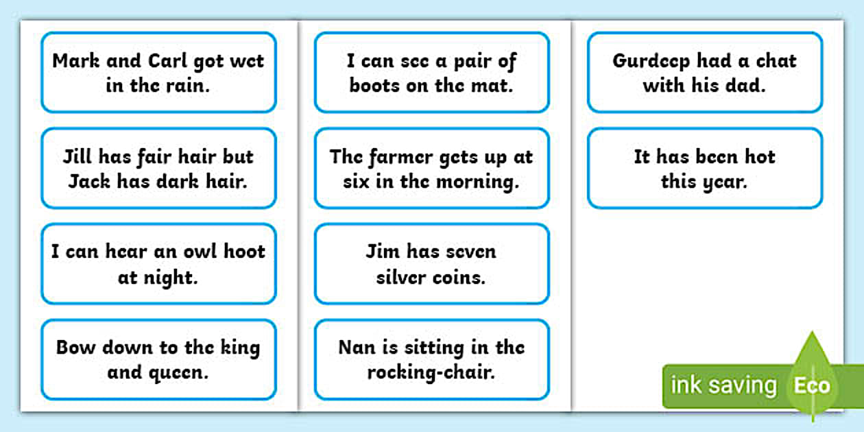 Dyslexic Phase 3 Sentence Cards (teacher made) - Twinkl