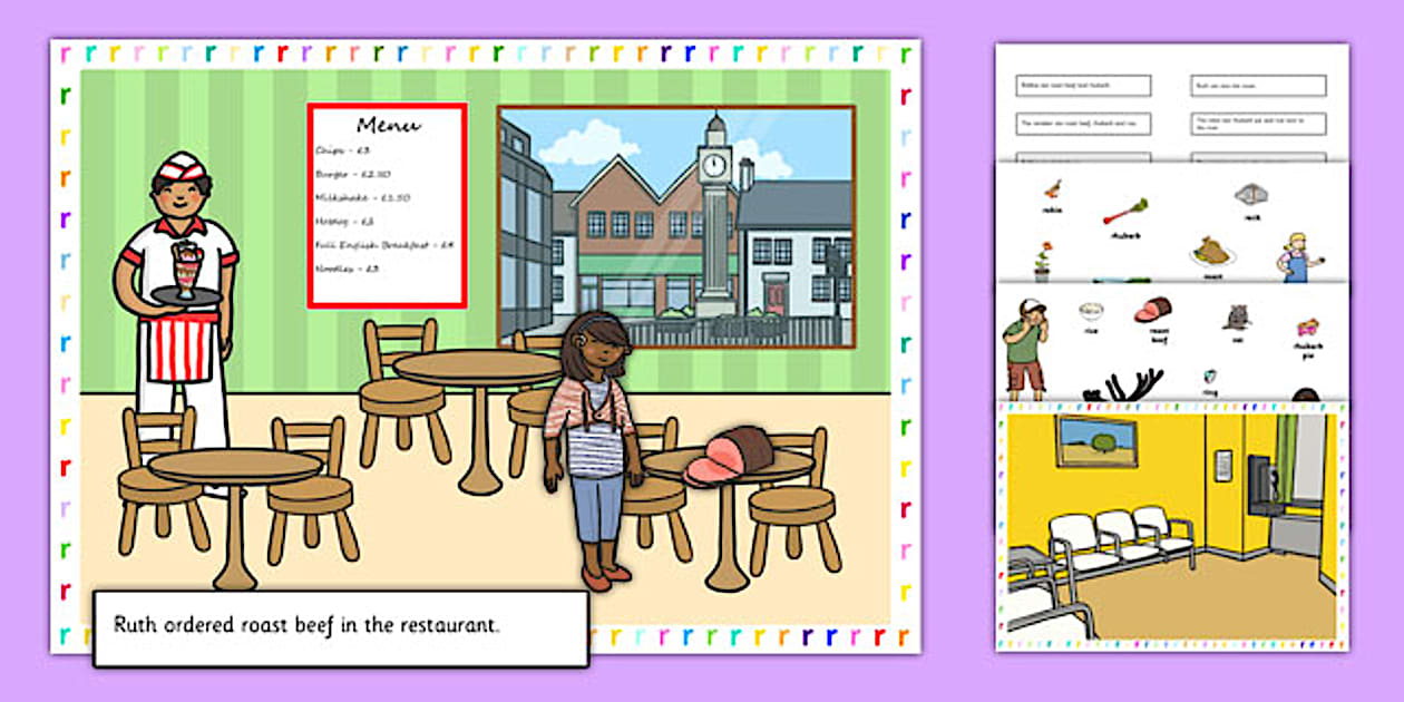 Editable Silly R Sentences Cut and Stick Pictures - Twinkl