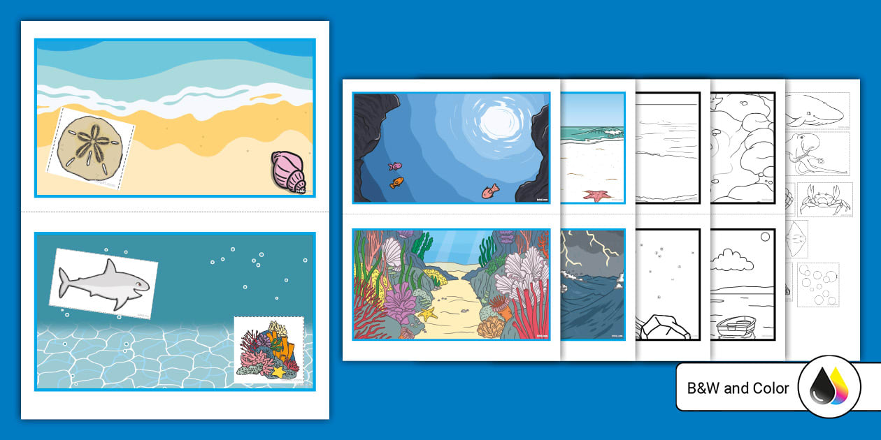 Early Childhood Ocean Animals Build a Story Busy Bag