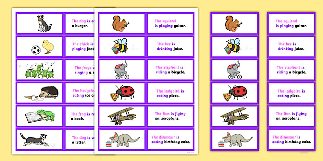 SVO Picture Description Cards Unusual Sentences Set 2 - unusual