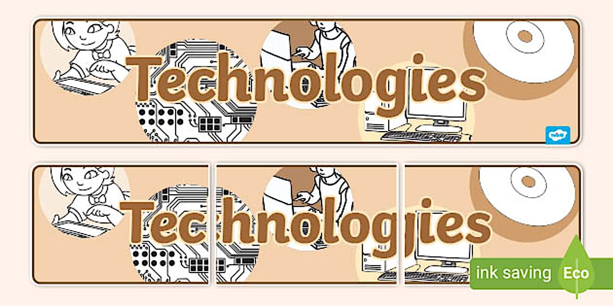 Neutral Coloured Technologies Display Banner (Teacher-Made)