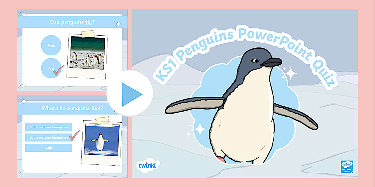 KS1 Penguins PowerPoint Quiz (Teacher-Made) - Twinkl