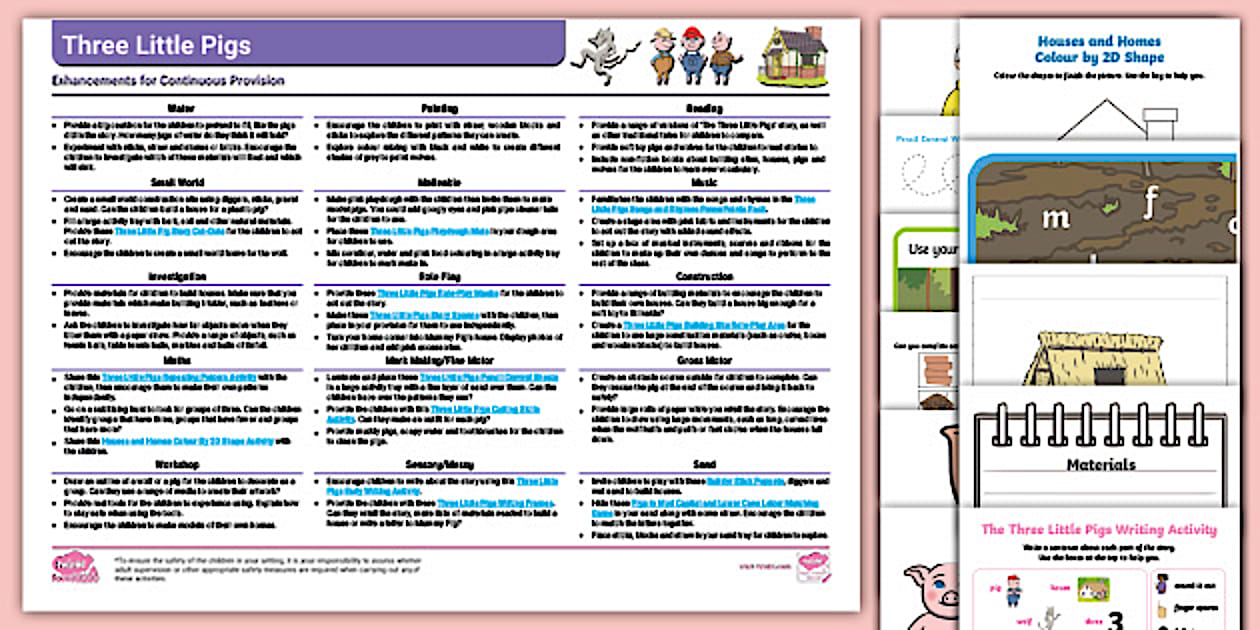 EYFS 3 Little Pigs Continuous Provision Planning & Resources