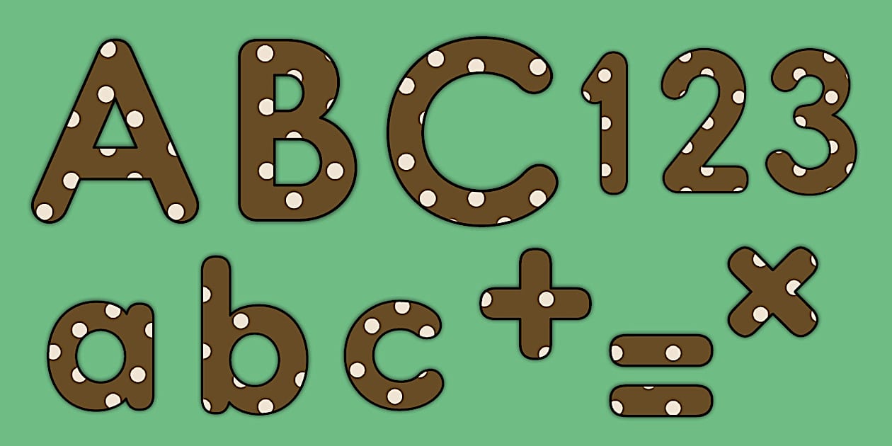 Dark Brown Bulletin Board Letters and Numbers Pack