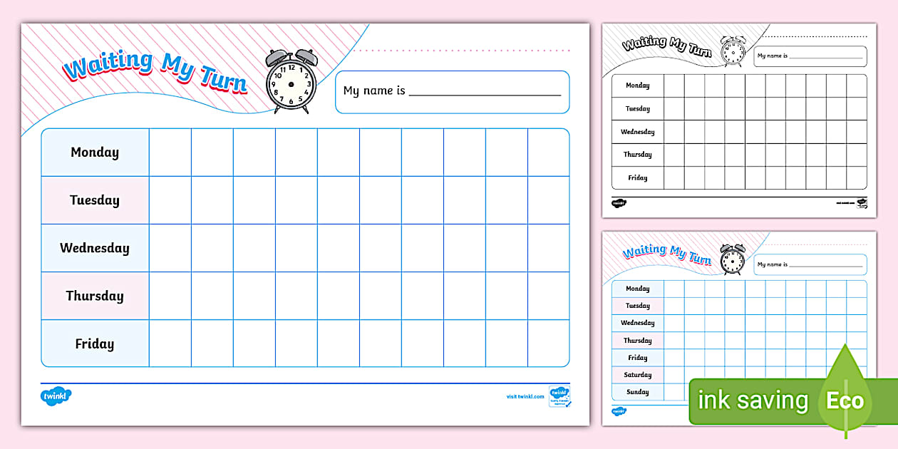 Waiting My Turn Reward Chart (teacher made) - Twinkl