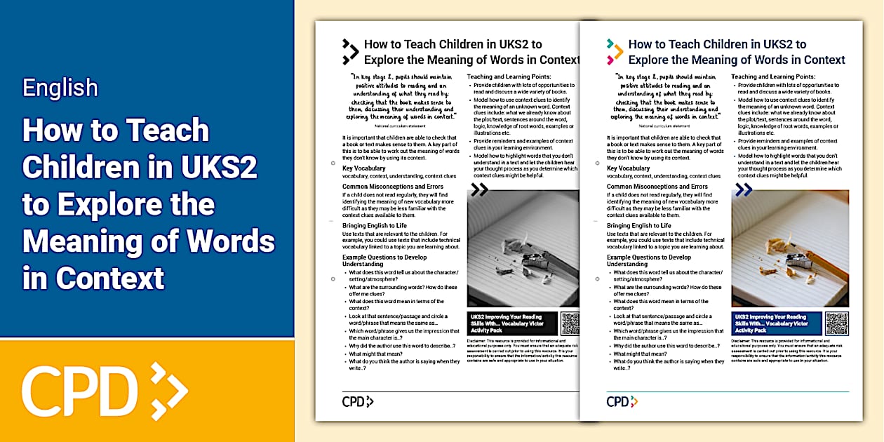 How to Teach Children in UKS2 to Explore the Meaning of Words in ...