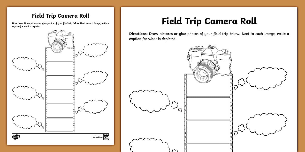 Field Trip Camera Roll Worksheet for 3rd-5th Grade - Twinkl