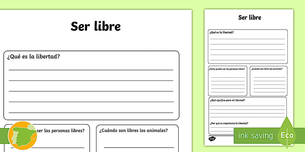 Ficha de actividad: Ser Libre (teacher made) - Twinkl