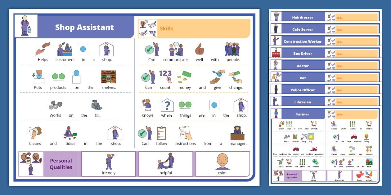 Twinkl Symbols: Older Learners: Careers Information Sheets
