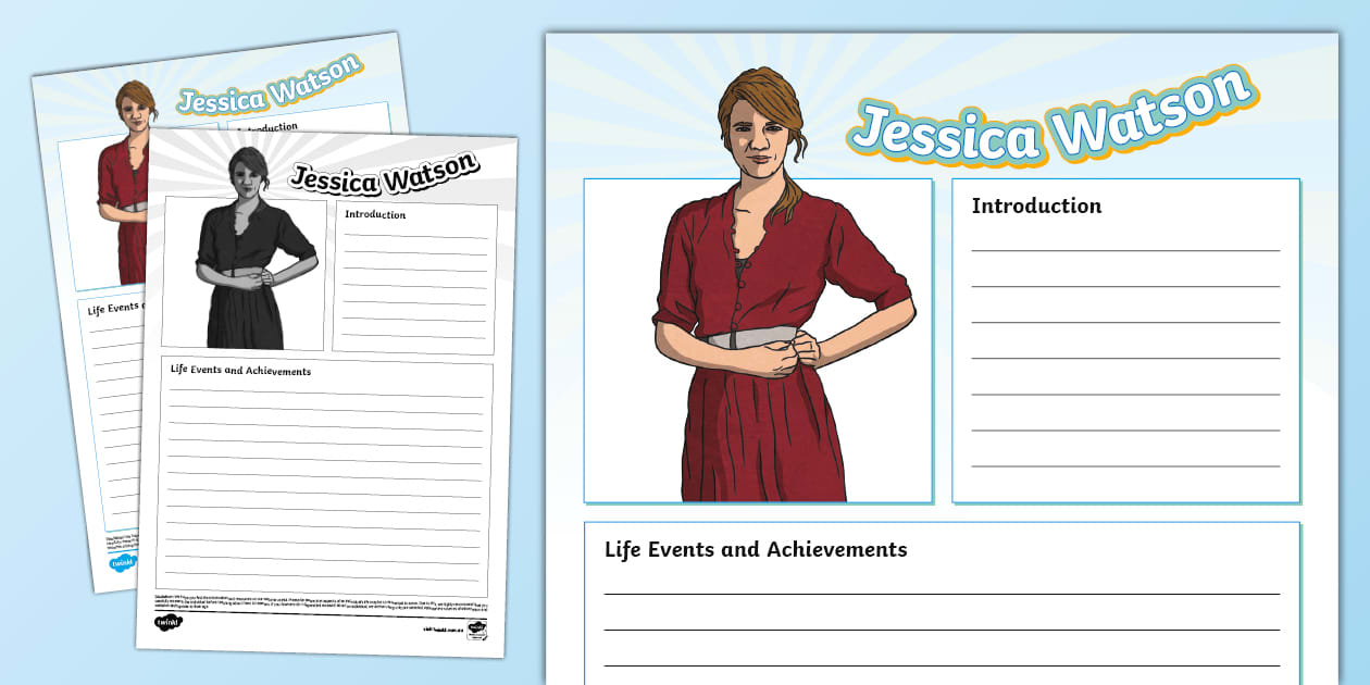 Jessica Watson Biography Template - Twinkl