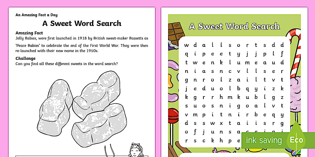 A Sweet Word Search (teacher made) - Twinkl