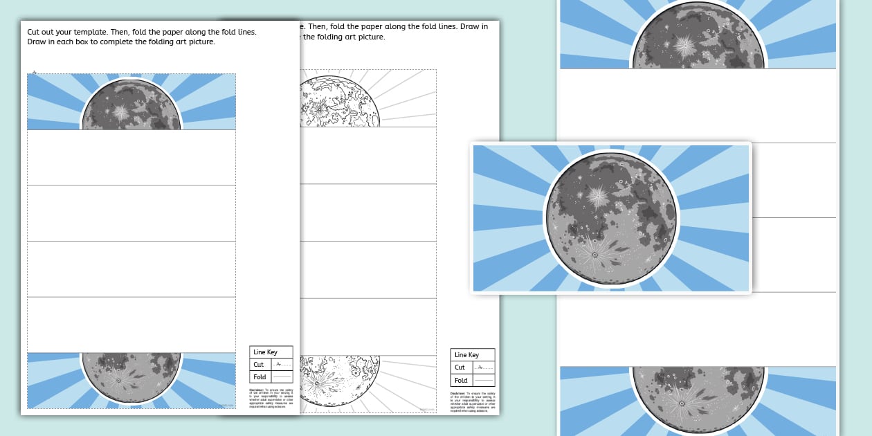 The Moon Folding Art Template (teacher made) - Twinkl