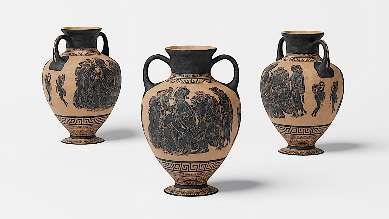 3D Model: Ancient Greece - Vase (teacher made) - Twinkl