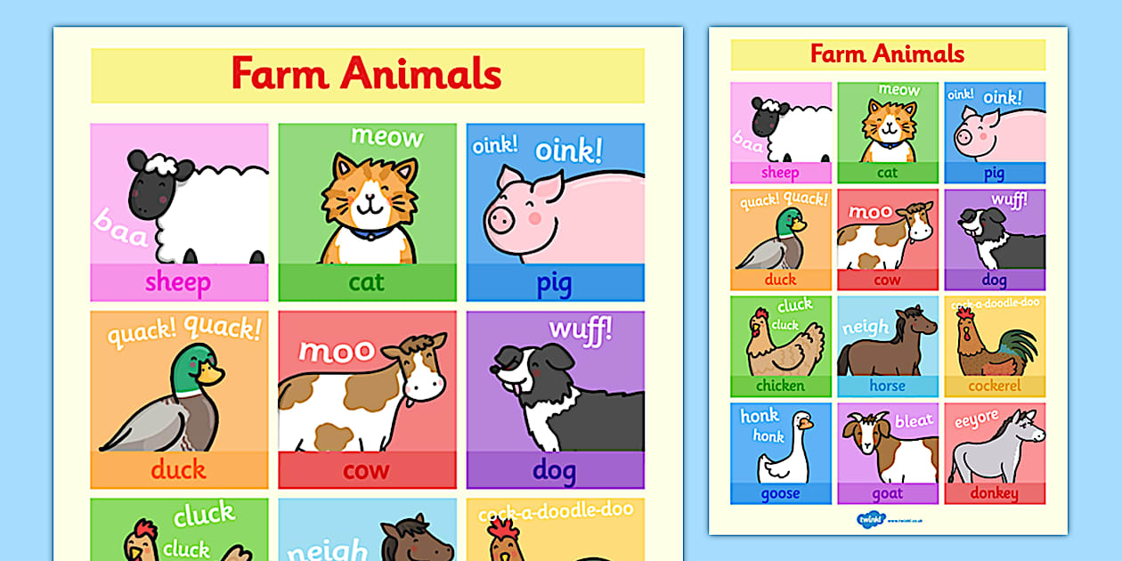Farm Animals Display Poster (teacher made) - Twinkl