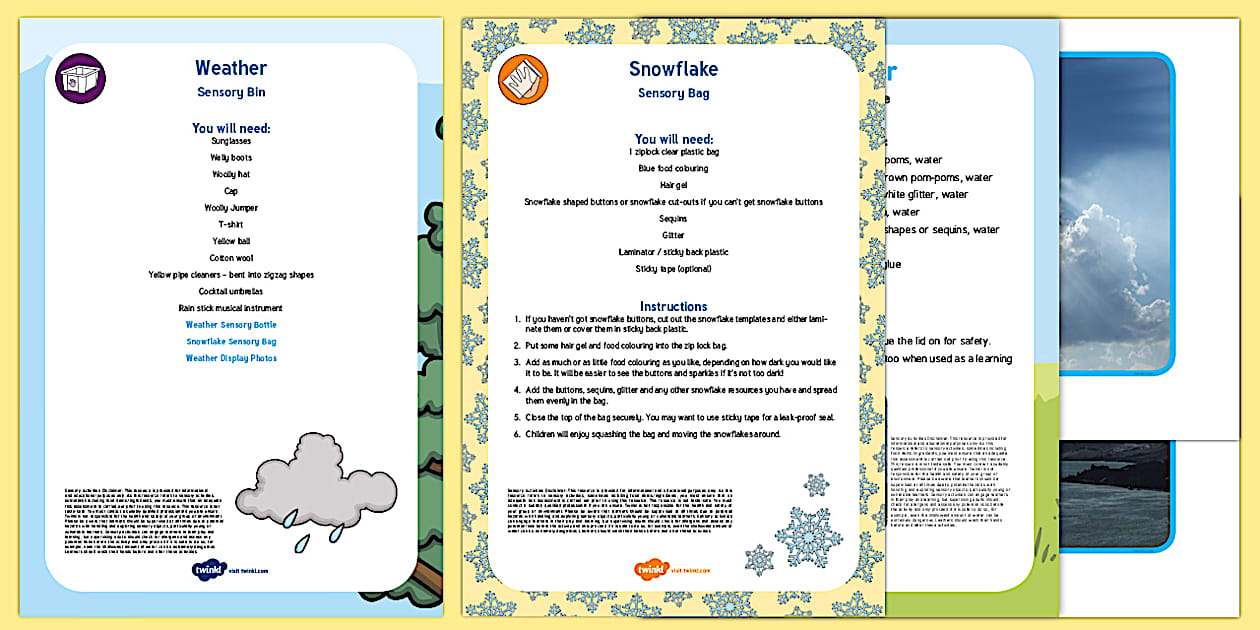 Weather Sensory Bin and Resource Pack (Teacher-Made)