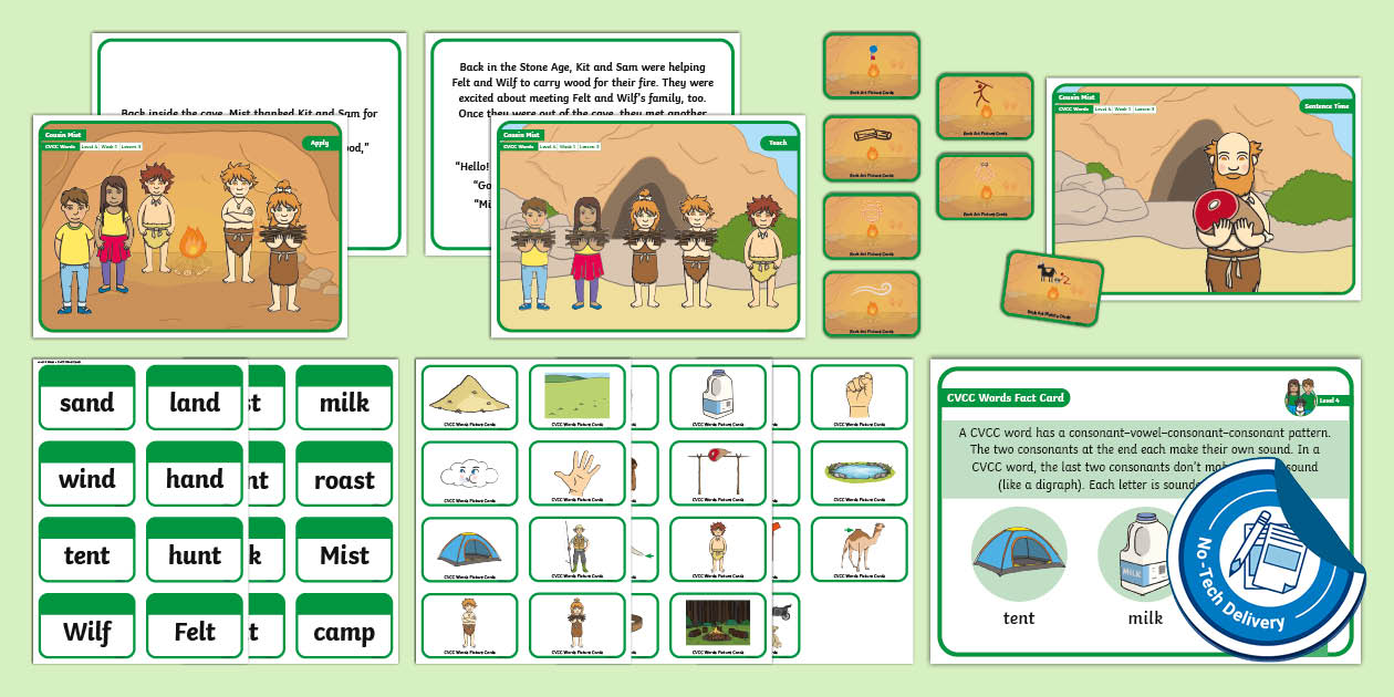 CVCC Words No-Tech Lesson Pack - Level 4 Week 1 Lesson 3